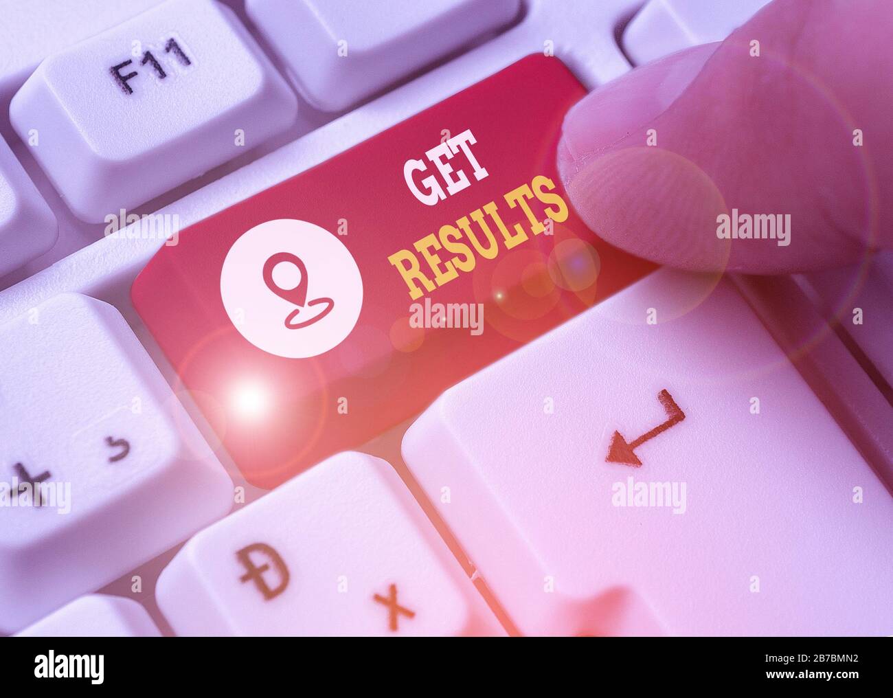 Writing note showing Get Results. Business concept for to proceed or ...