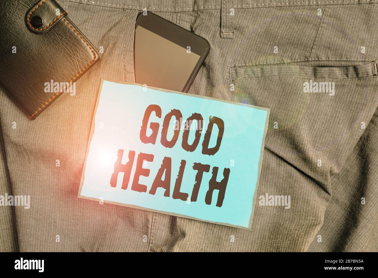 Handwriting text writing Good Health. Conceptual photo state of being ...