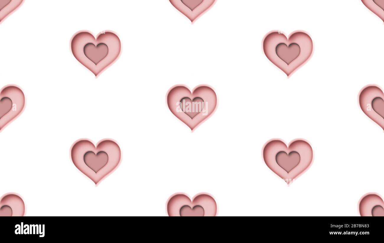 seamless heart shapes pattern 3d rendering illustration Stock Photo - Alamy