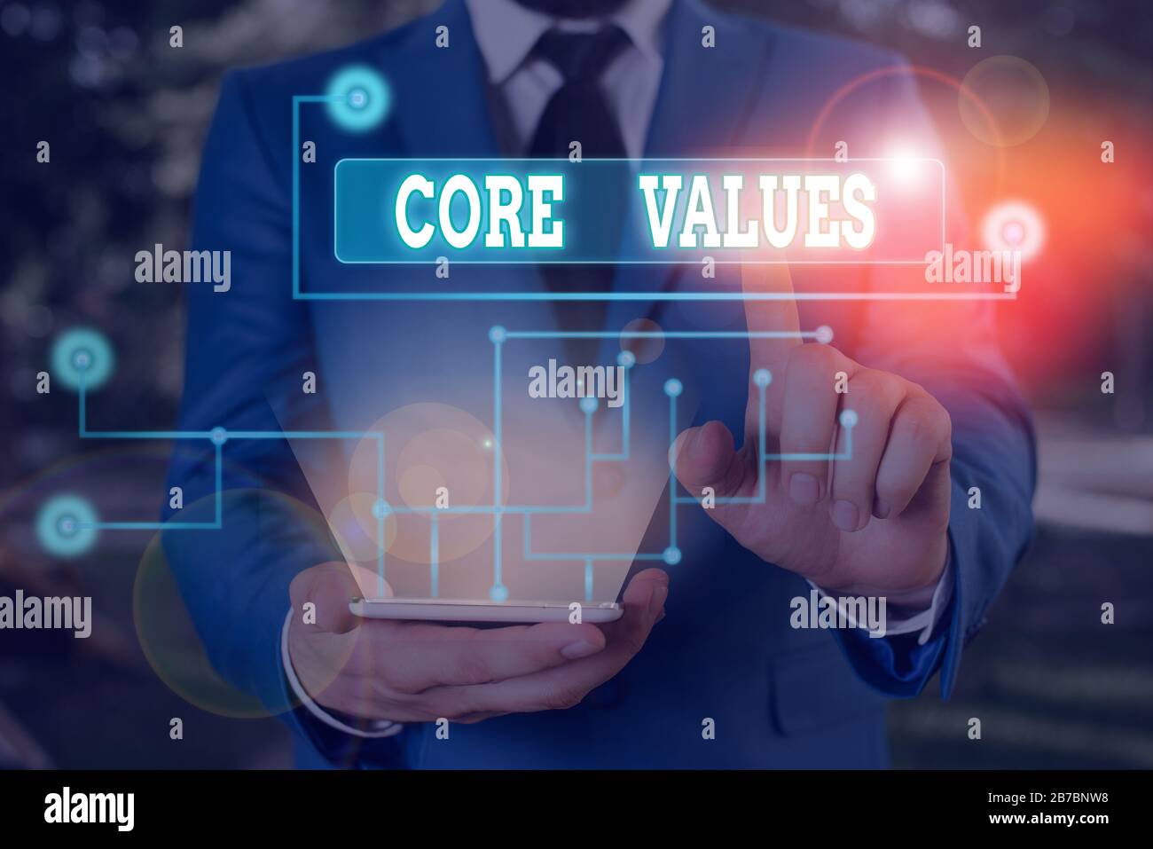 Text sign showing Core Values. Business photo showcasing the ...
