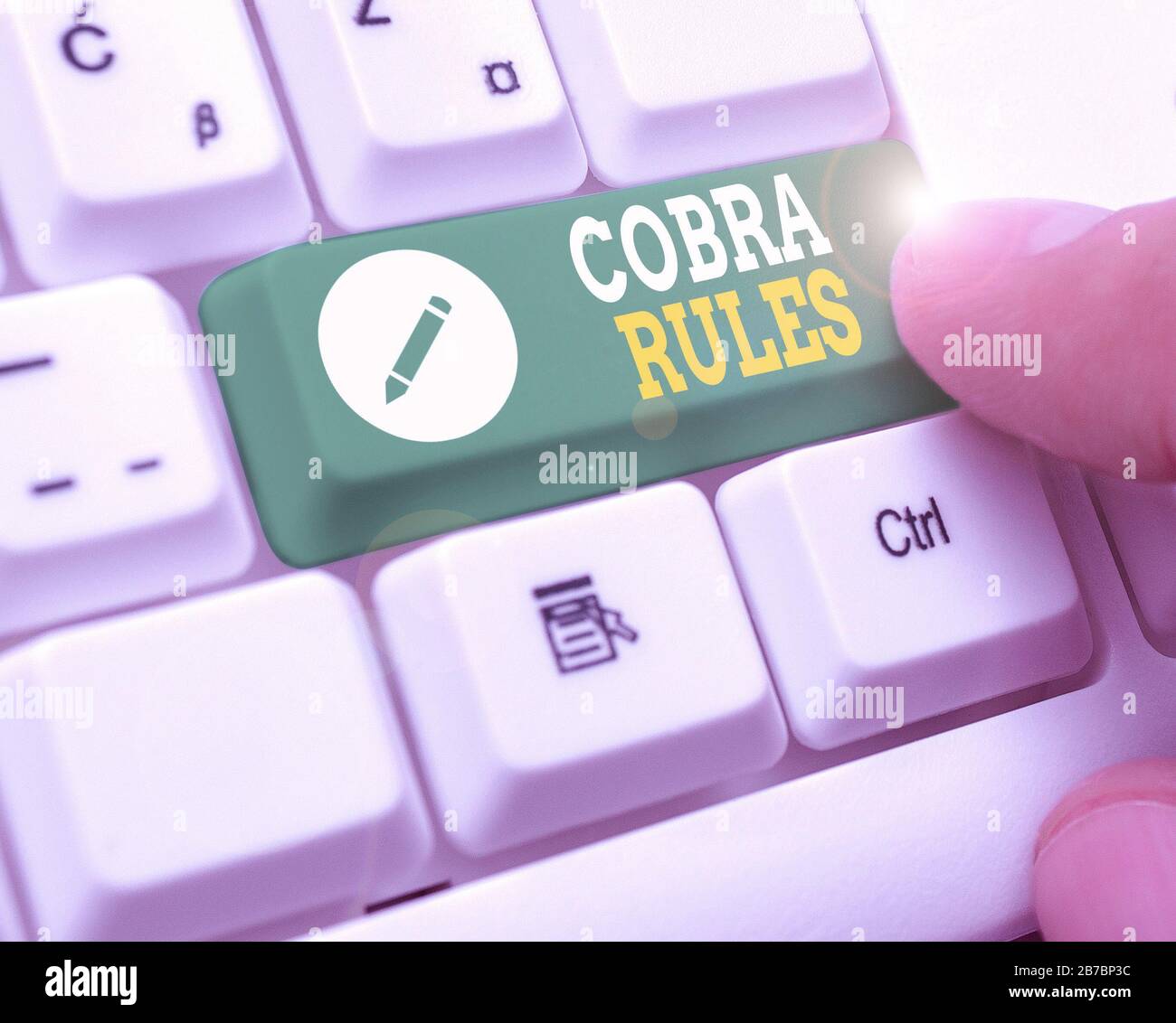 Conceptual hand writing showing Cobra Rules. Concept meaning continuing ...
