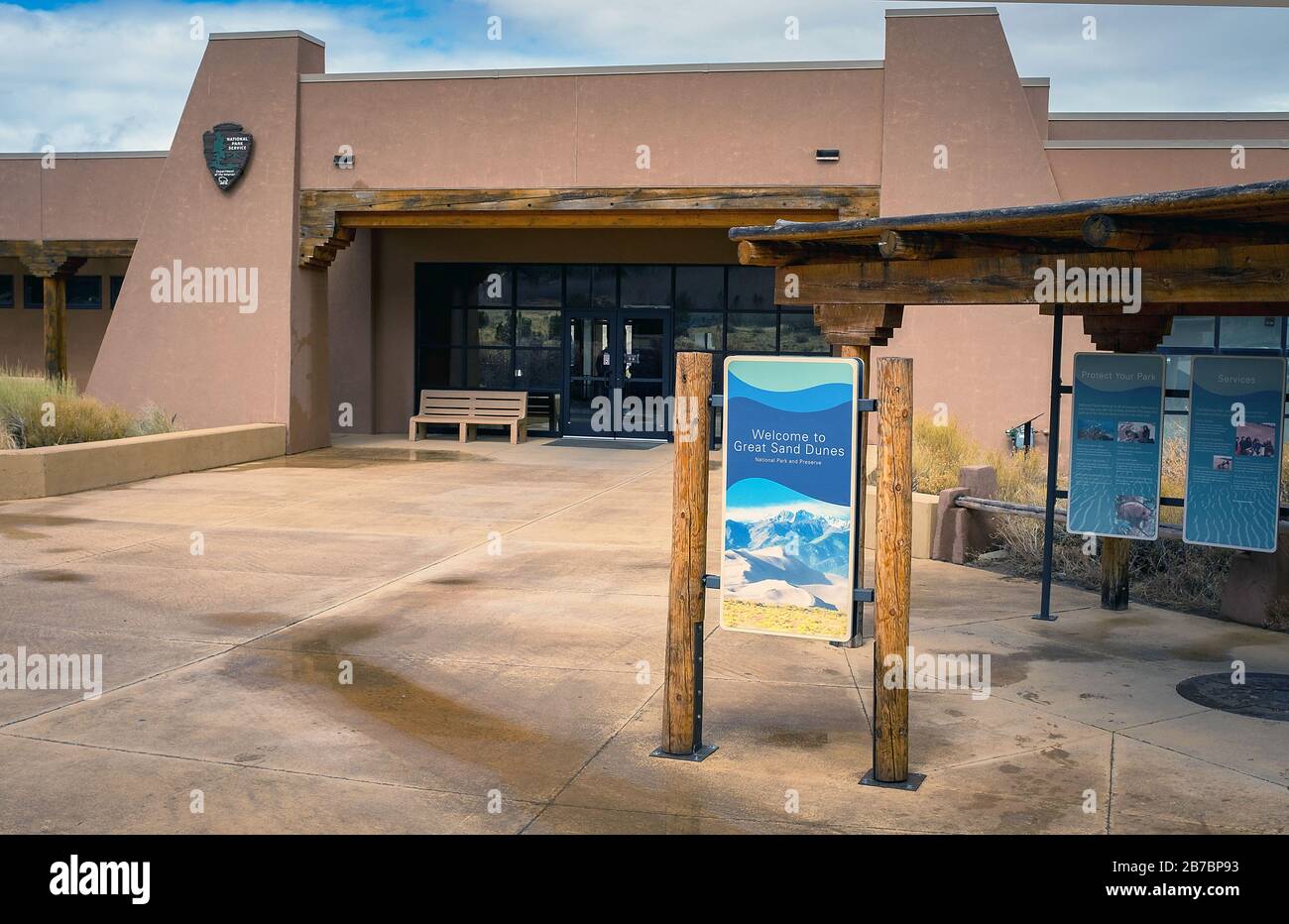 Colorado, USA. 14th Mar, 2020. The Great Sand Dunes Ranger Station. The ...