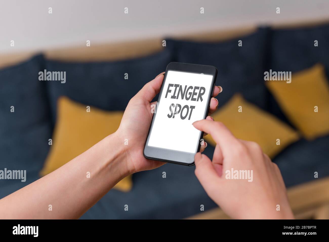 Word writing text Finger Spot. Business photo showcasing Small ...