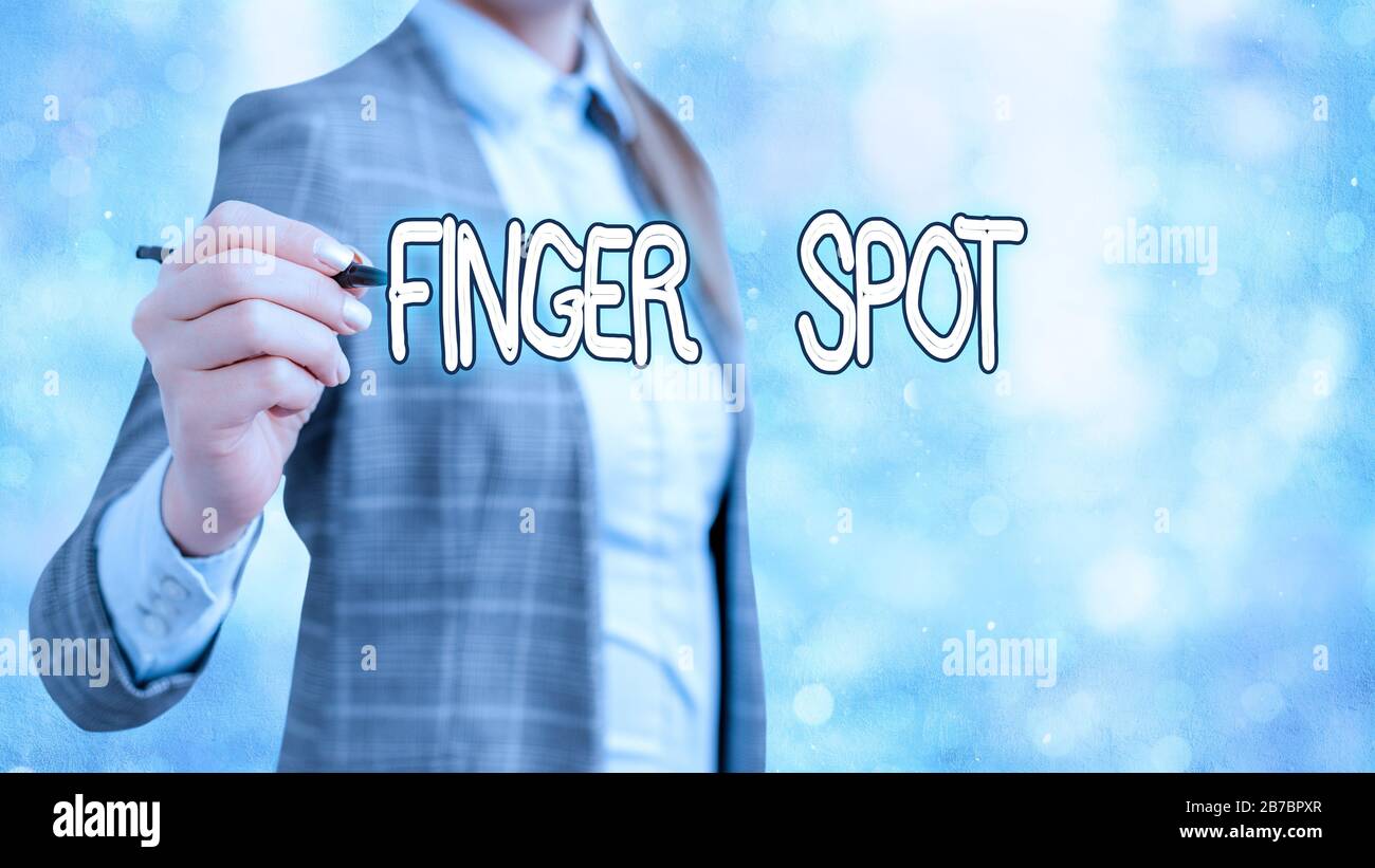 Writing note showing Finger Spot. Business concept for Small ...
