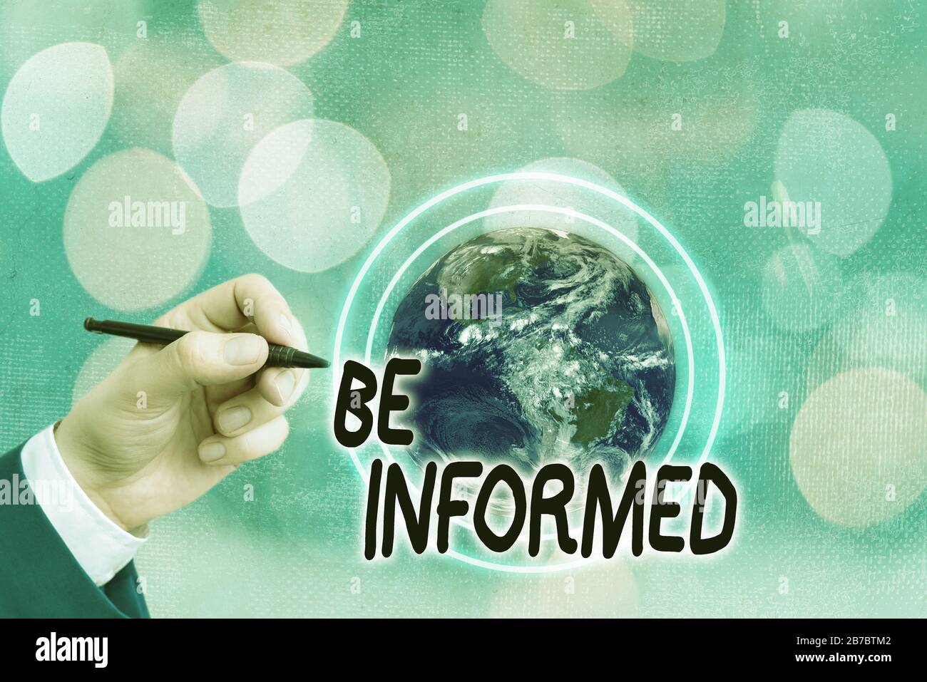 Conceptual hand writing showing Be Informed. Concept meaning having or ...