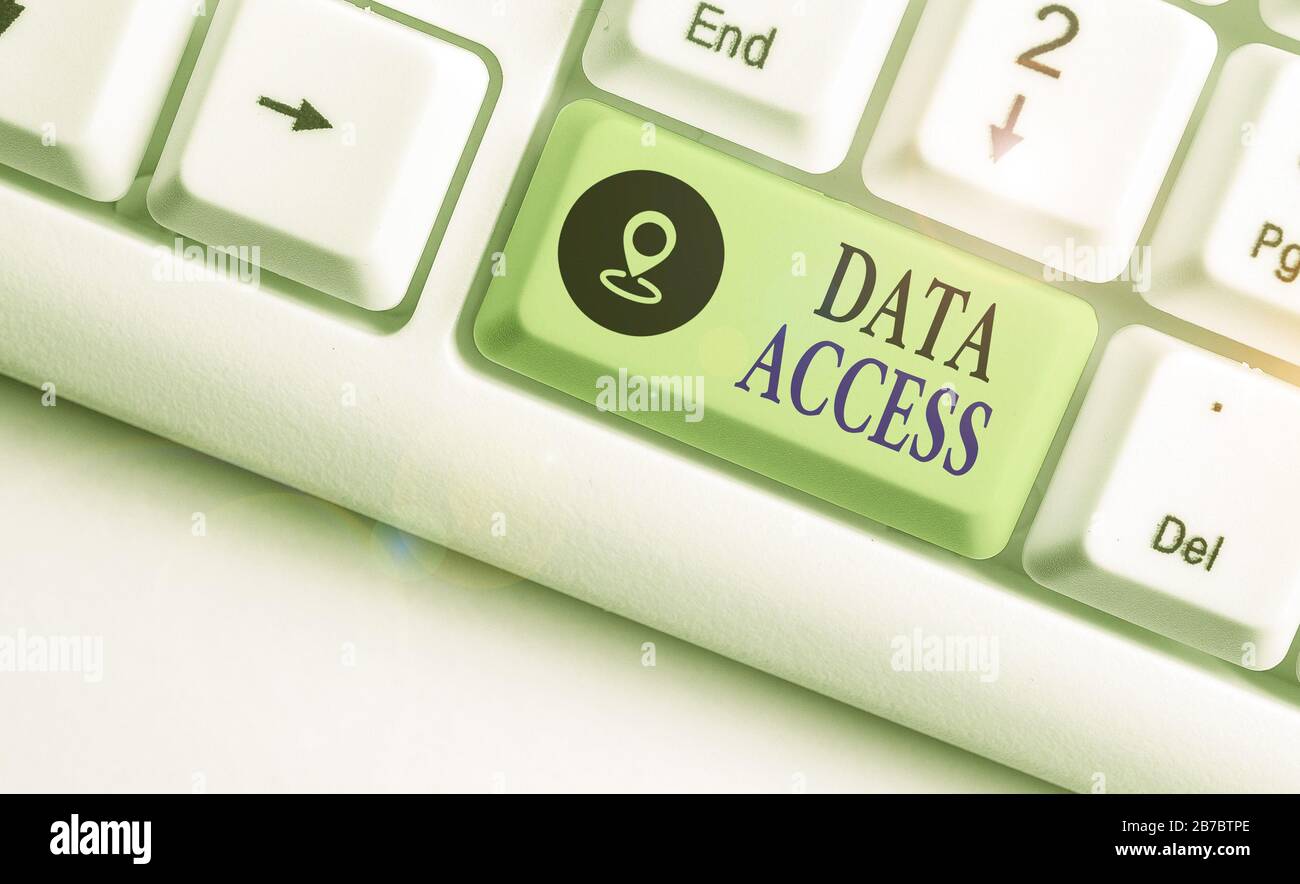 Conceptual hand writing showing Data Access. Concept meaning a user s is ability to access data ...