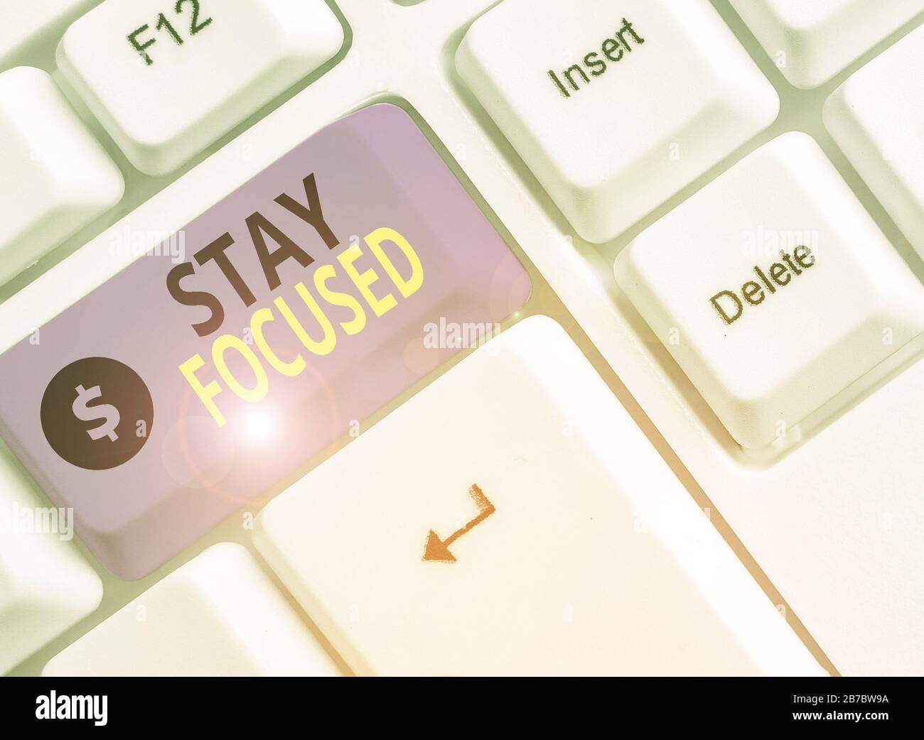 Word writing text Stay Focused. Business photo showcasing direct time ...