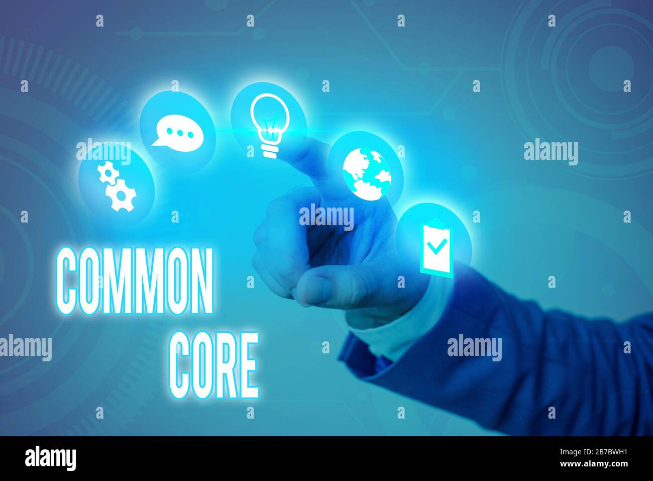 Writing note showing Common Core. Business concept for set of academic ...