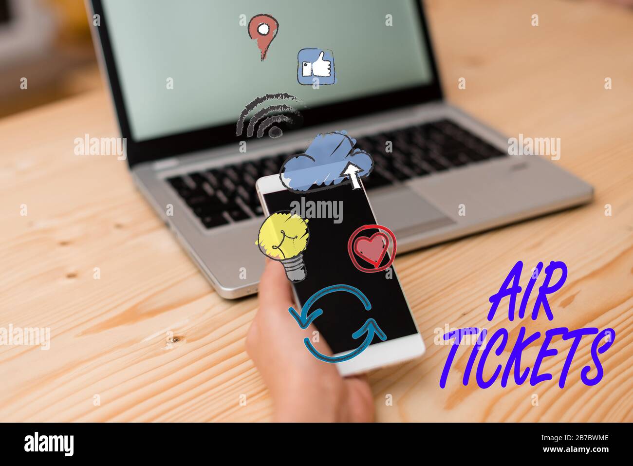 Handwriting text writing Air Tickets. Conceptual photo individual is ...