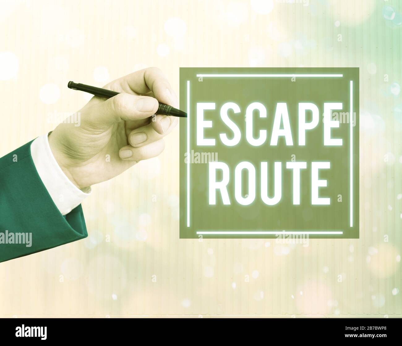 Conceptual hand writing showing Escape Route. Concept meaning a route ...