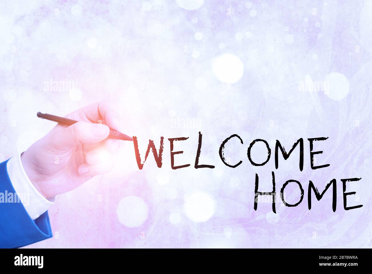 Conceptual hand writing showing Welcome Home. Concept meaning a ...
