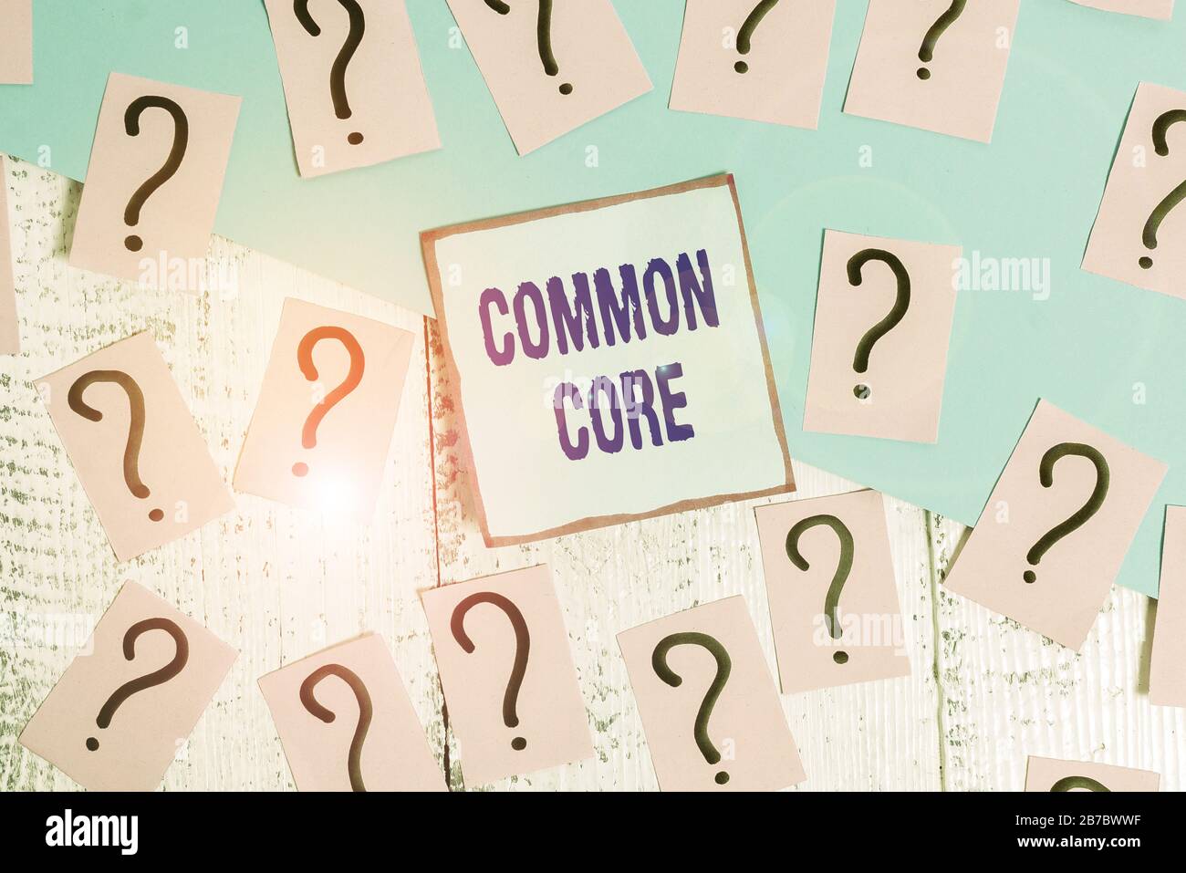 Conceptual hand writing showing Common Core. Concept meaning set of ...