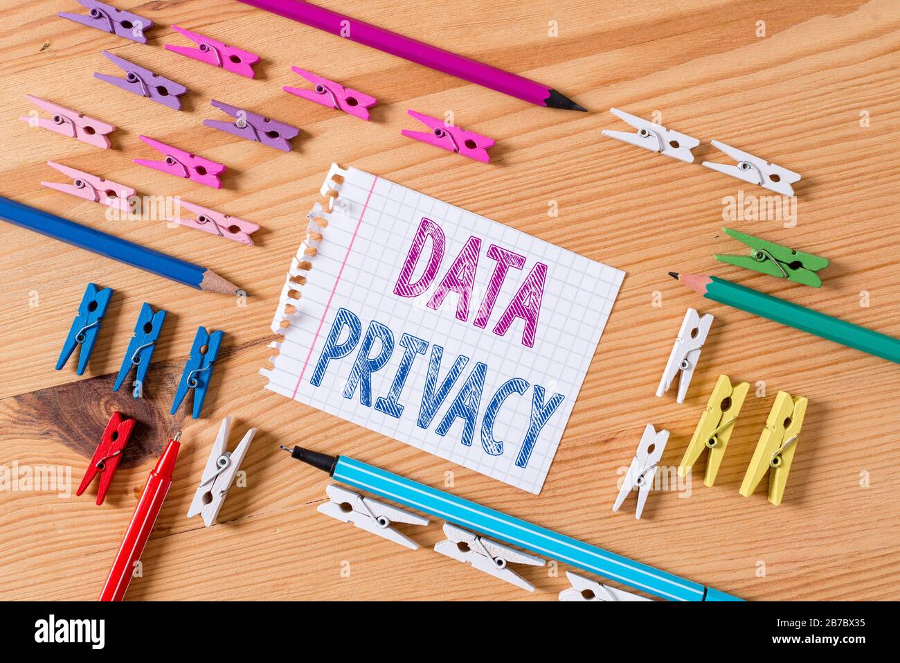 Writing note showing Data Privacy. Business concept for protection of ...