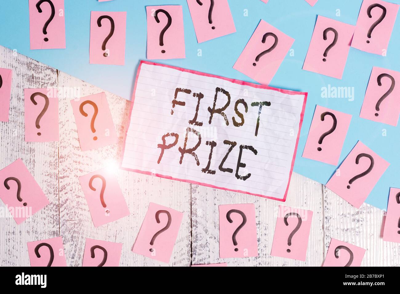 Handwriting text First Prize. Conceptual photo the most desirable or ...