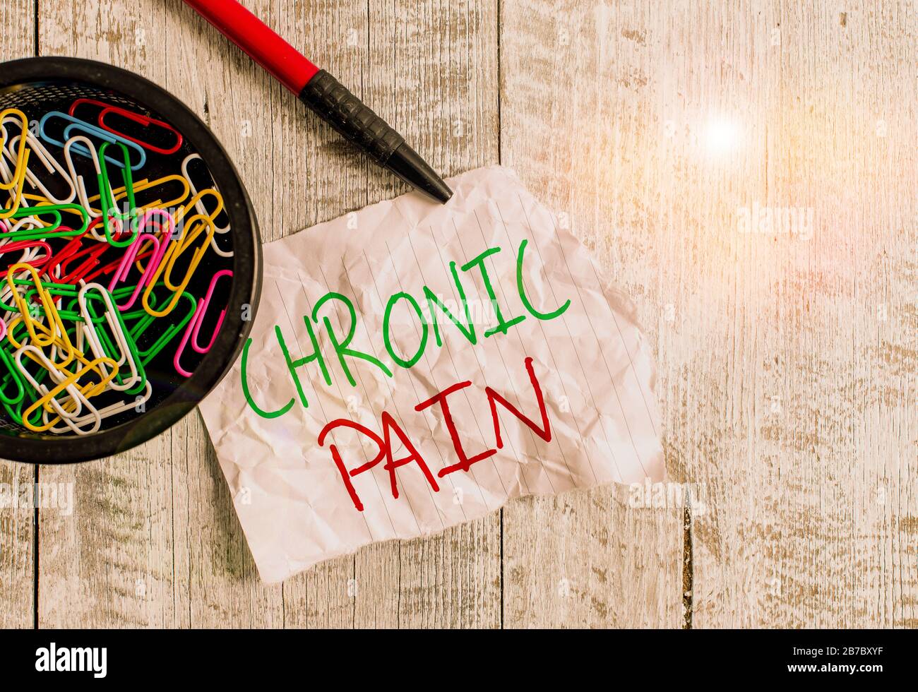Handwriting text writing Chronic Pain. Conceptual photo pain that is ...