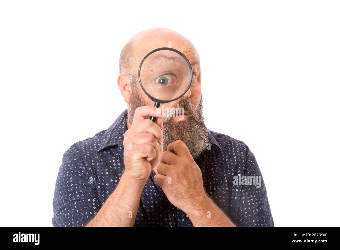 Looking with magnifying glass hi-res stock photography and images - Alamy