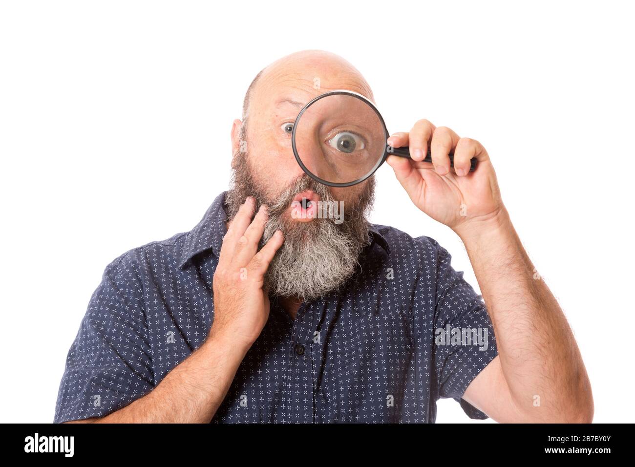 Closeup looking into magnifying glass hi-res stock photography and ...