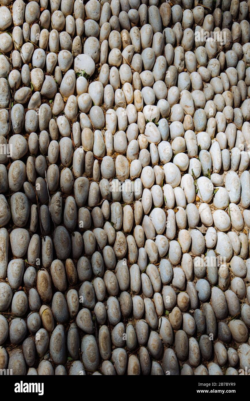 Abstract pebbles mosaic tiles design . Ground of pebble stones ...