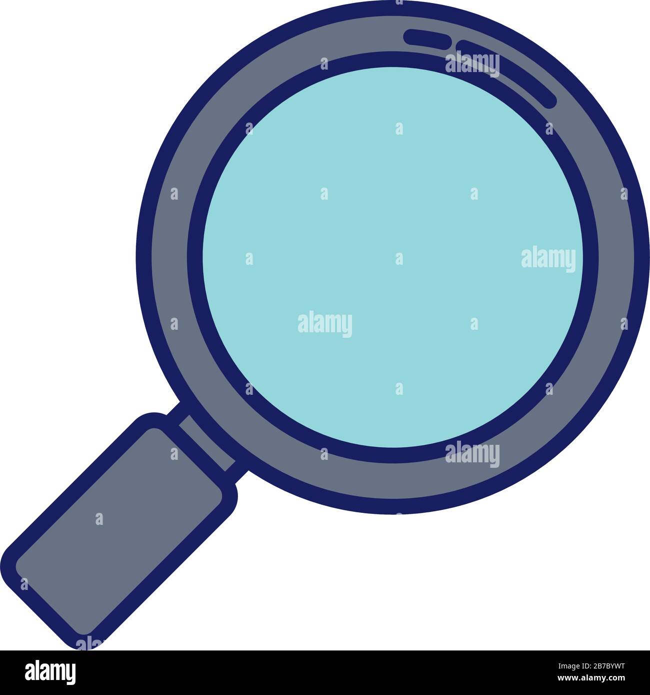 magnifying glass lens, line and fill style icon vector illustration ...