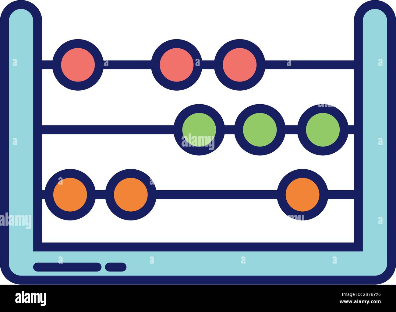 traditional abacus, line and fill style icon vector illustration design ...