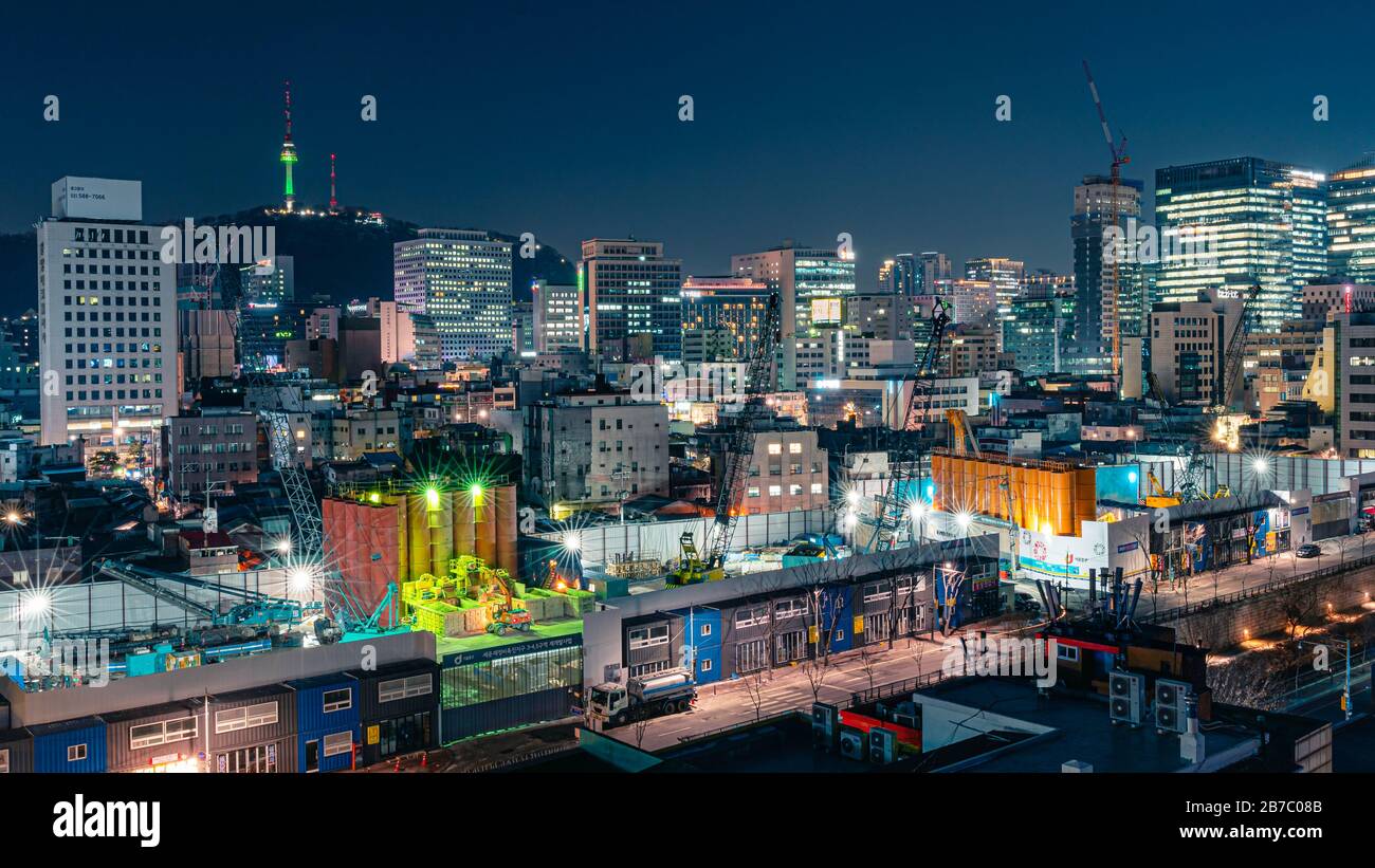 Euljiro at night in Seoul,South Korea Stock Photo - Alamy