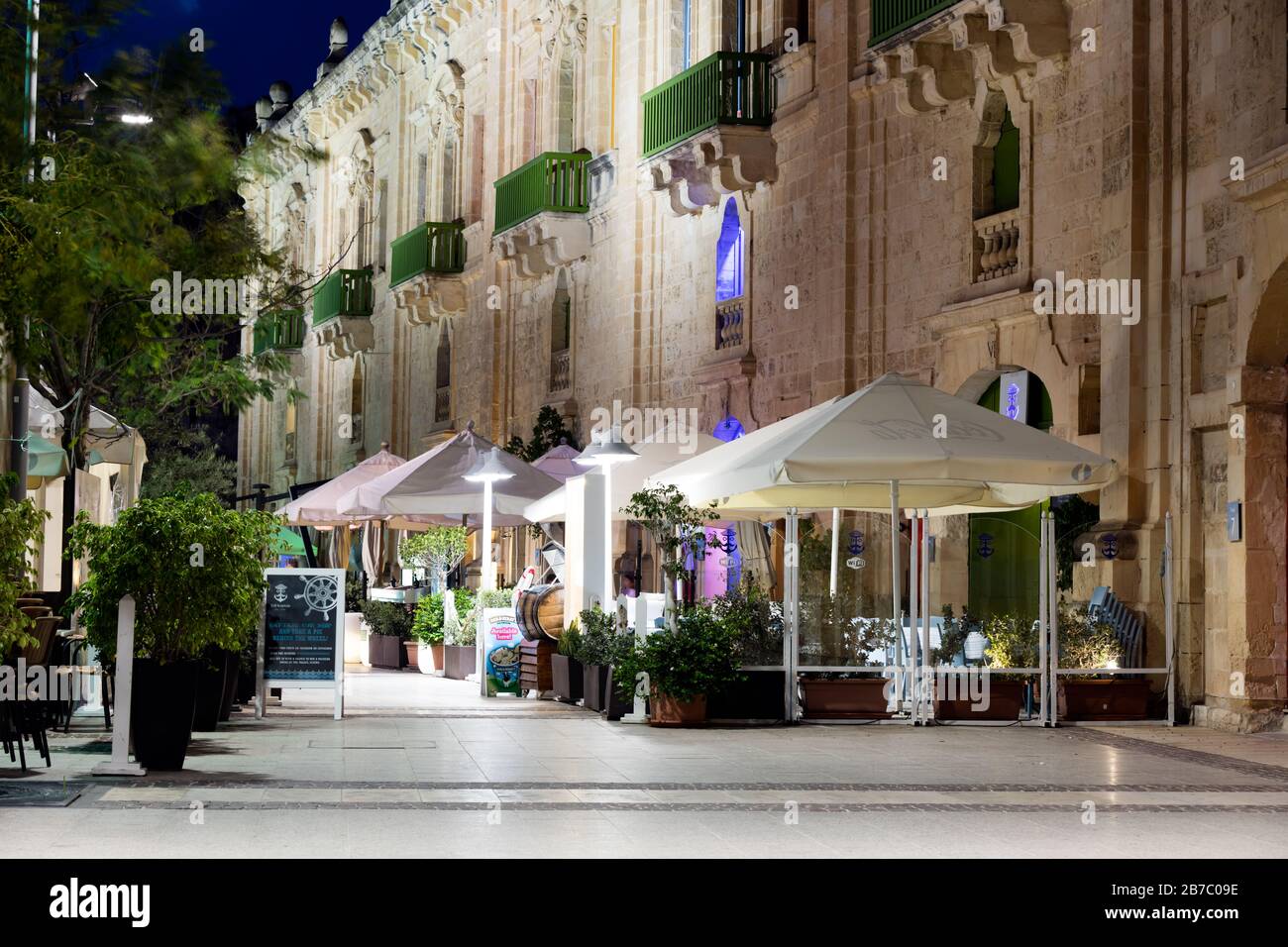 Tal-Kaptan restaurant on Valletta Waterfront, Malta Stock Photo - Alamy