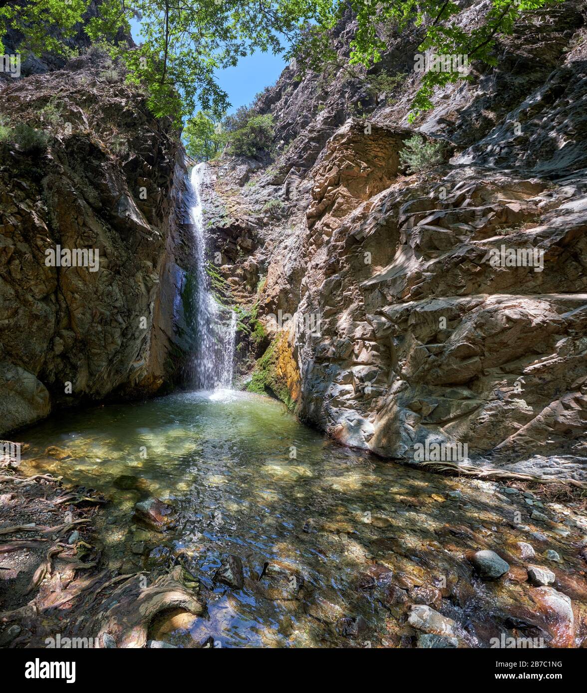 The Millomeris waterfall - the highest natural waterfalls on the Cyprus ...
