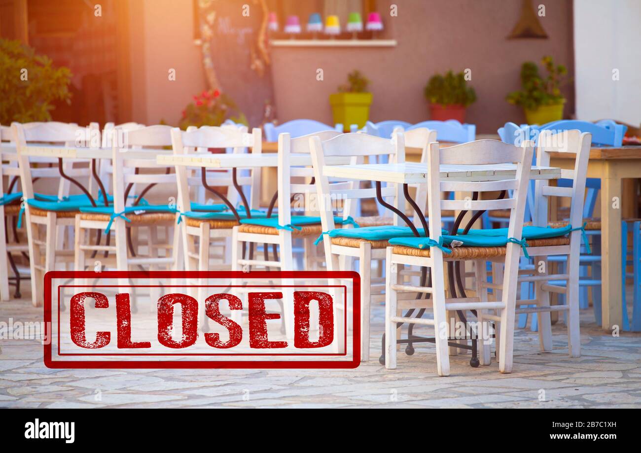 Closed restaurant and cafeterias. Precautionary security measures to ...