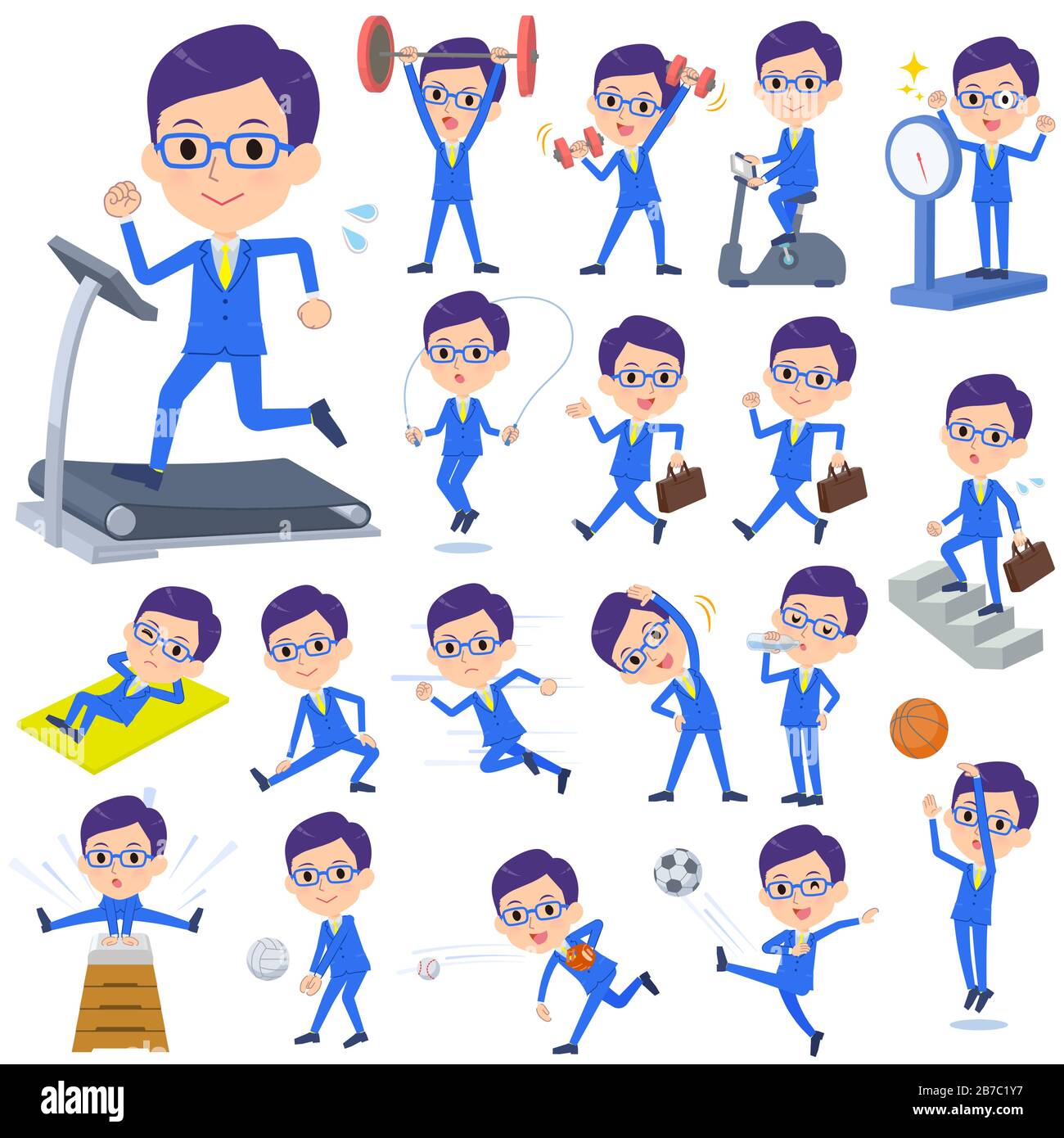 A set of men on exercise and sports.There are various actions to move ...