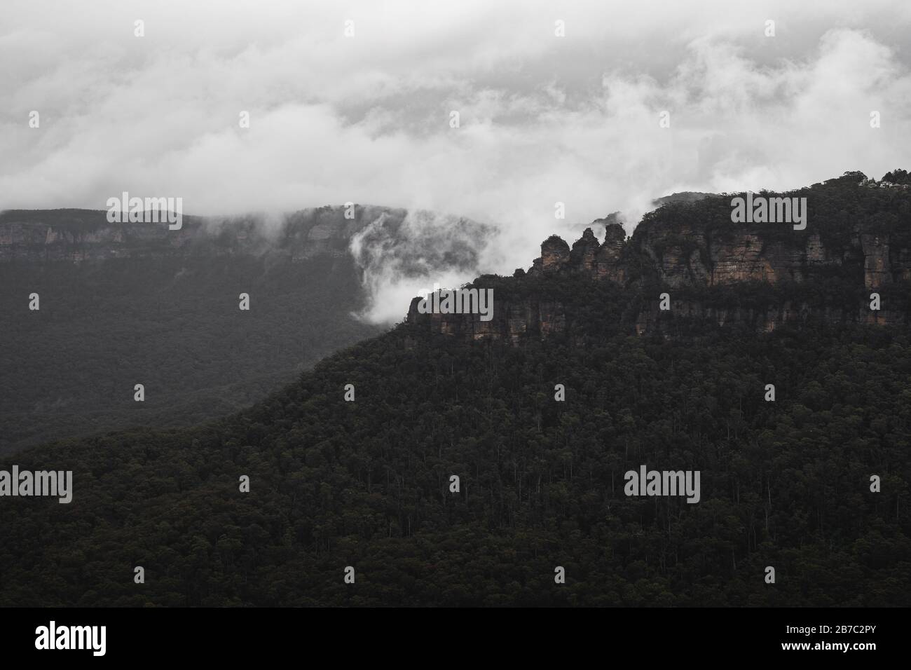 The view of the Three Sisters as seen from Sublime Point Lookout on a ...