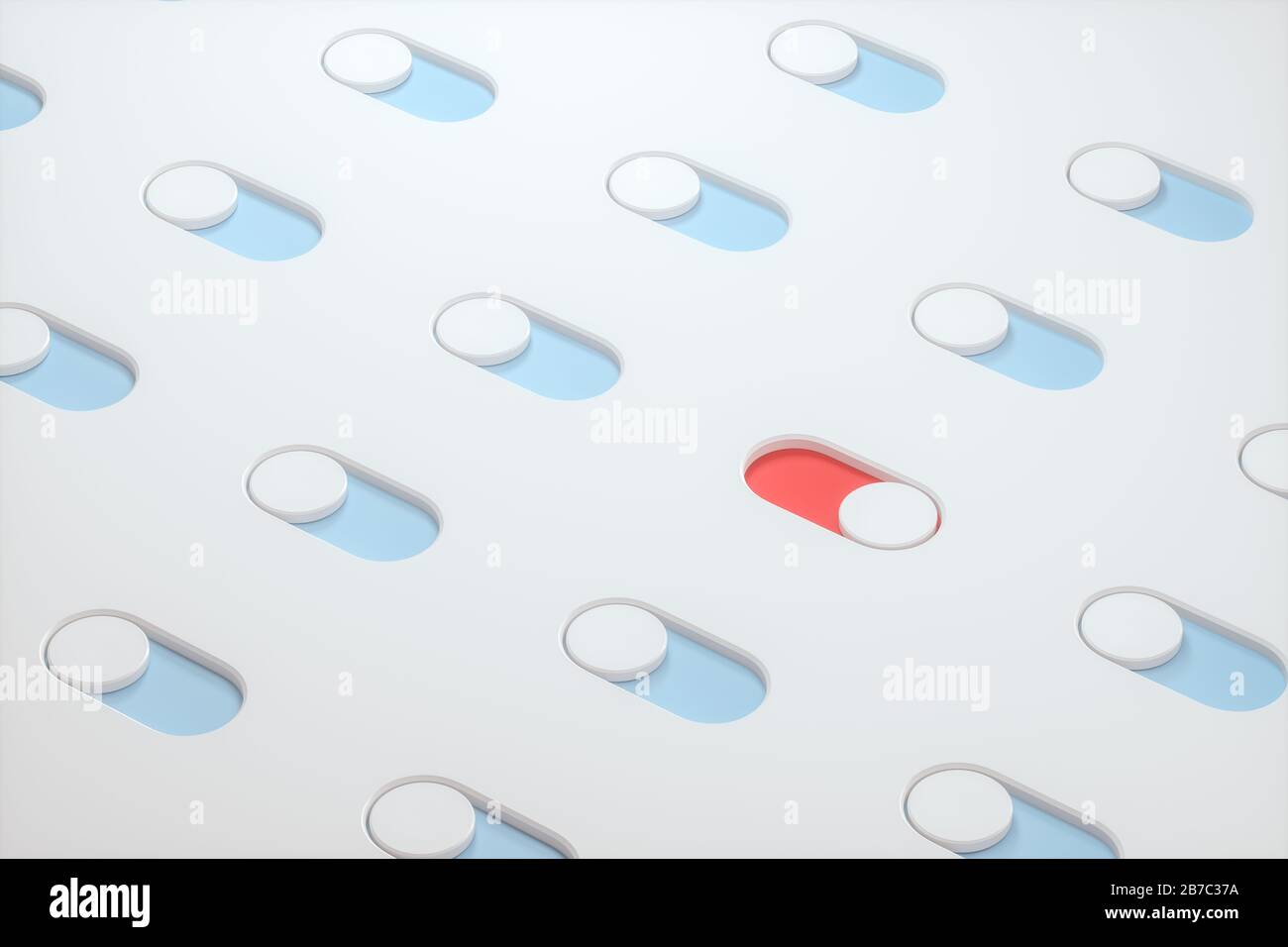 Slide switch and touch button, science and technology, 3d rendering ...
