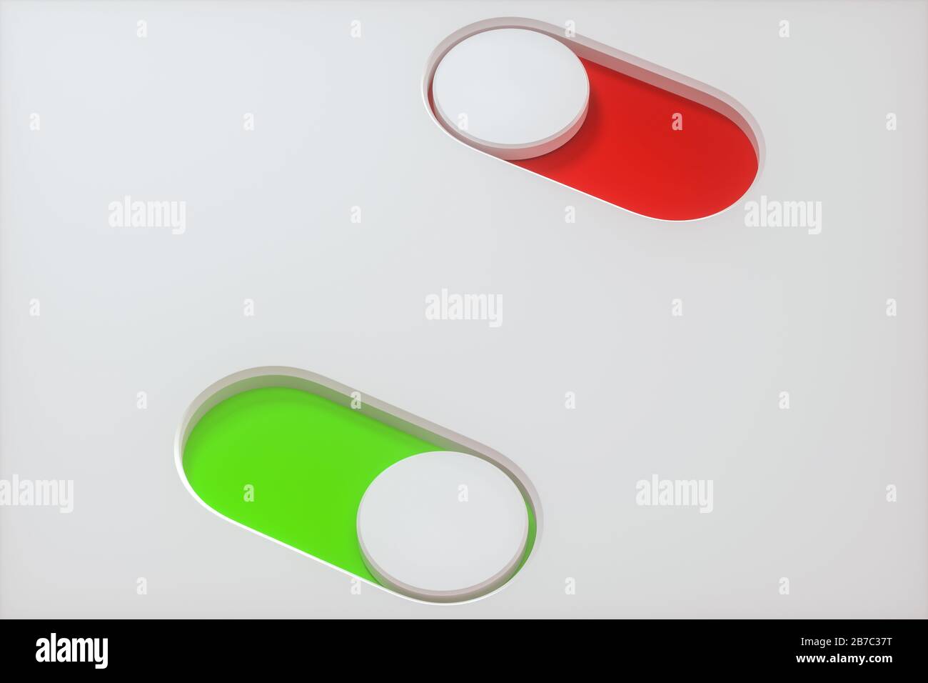 Slide switch and touch button, science and technology, 3d rendering ...