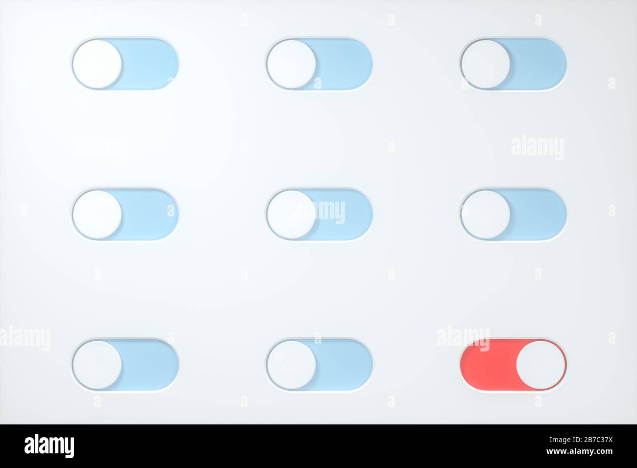 Slide switch and touch button, science and technology, 3d rendering ...