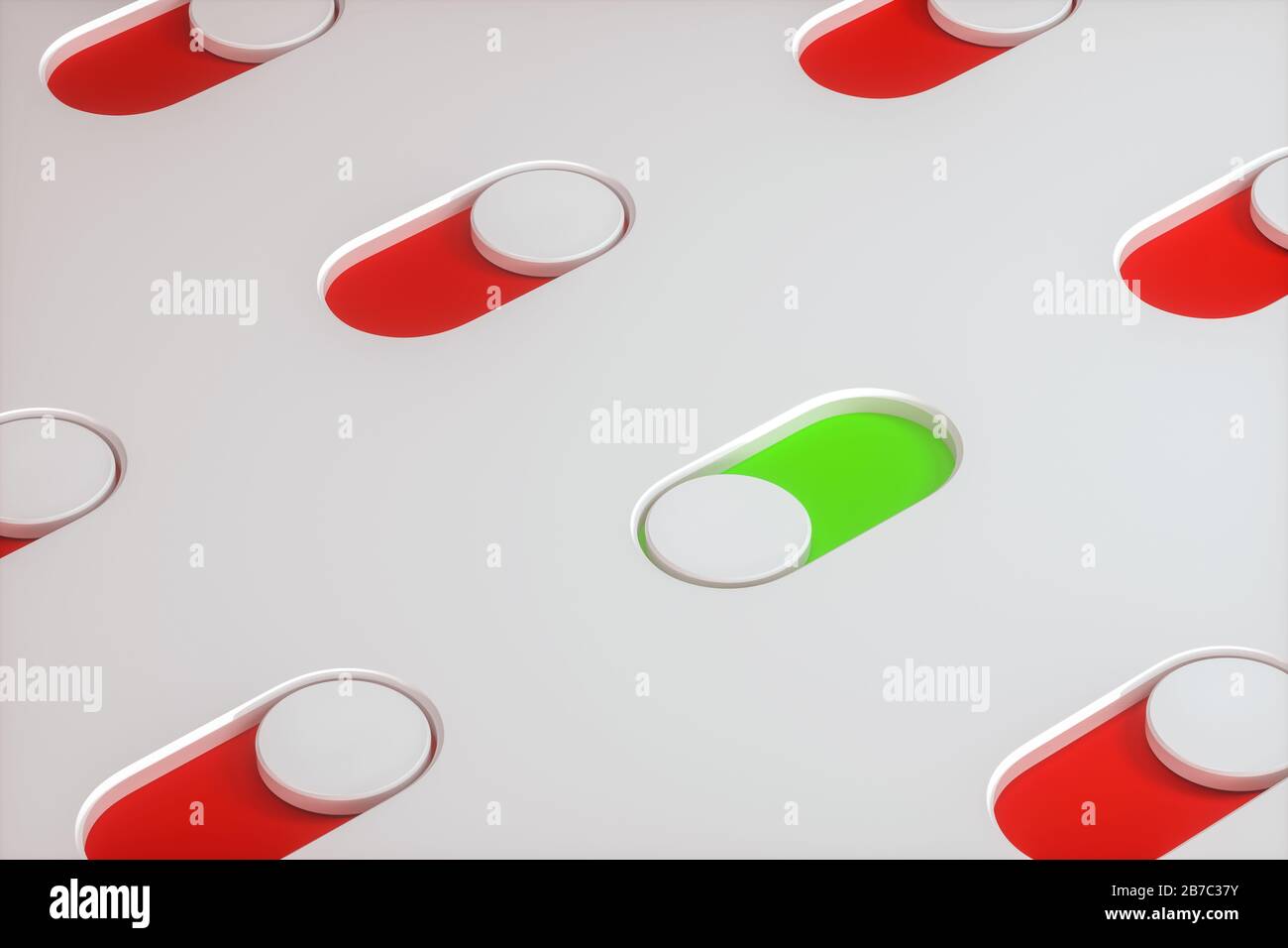 Slide switch and touch button, science and technology, 3d rendering ...