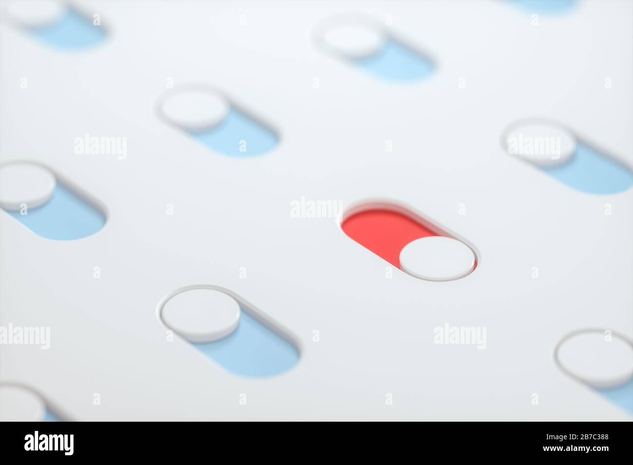 Slide switch and touch button, science and technology, 3d rendering ...