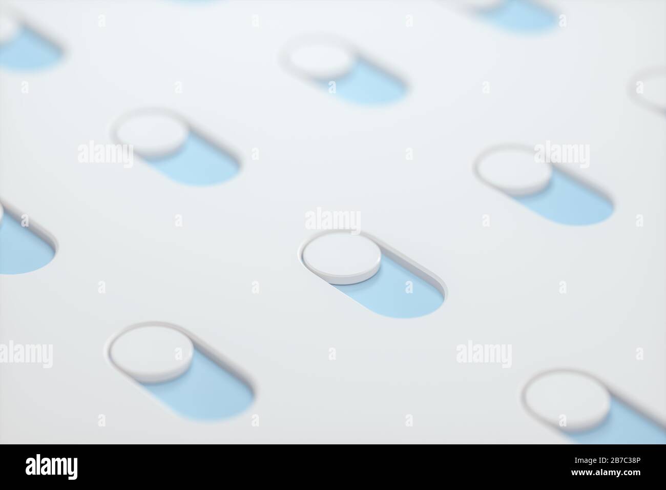 Slide switch and touch button, science and technology, 3d rendering ...