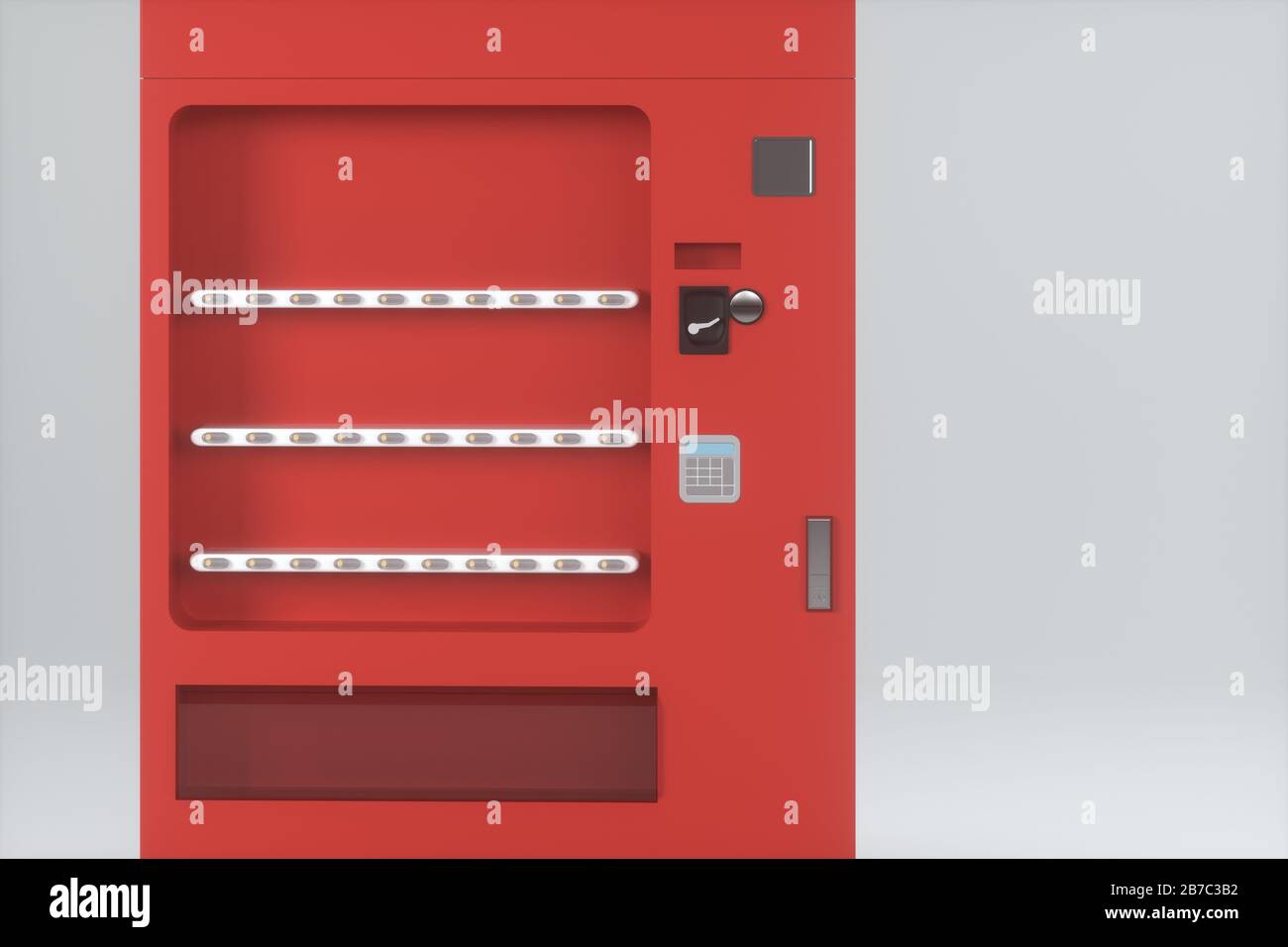 The red model of vending machine with white background, 3d rendering ...