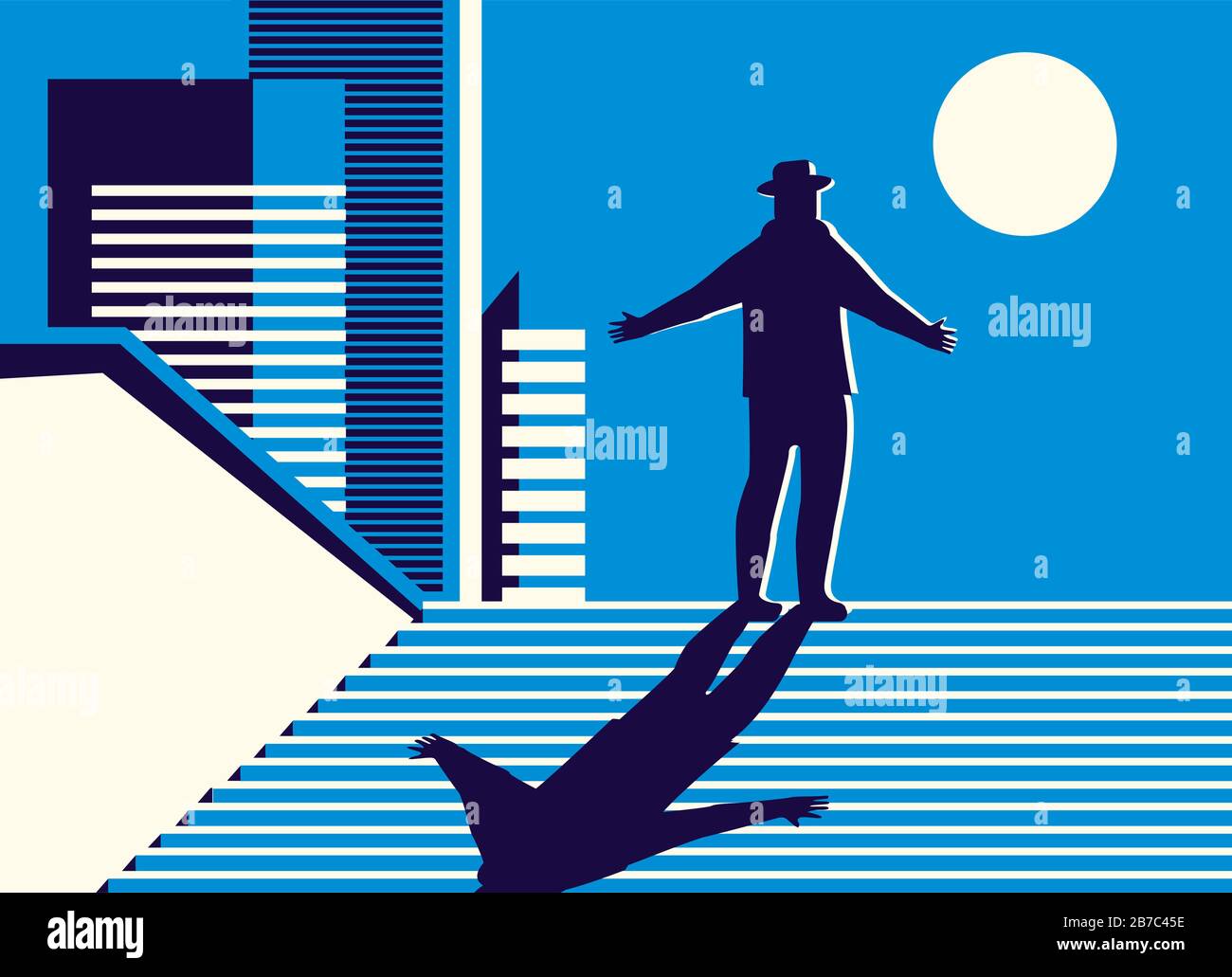 Man solitude city Stock Vector Images - Alamy