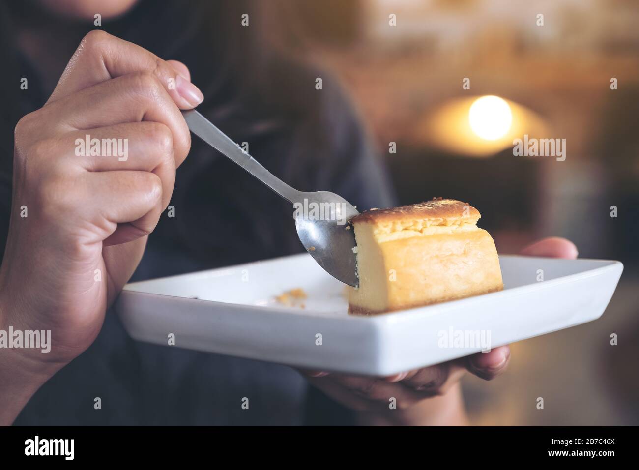 Fat woman eating cake hi-res stock photography and images - Alamy