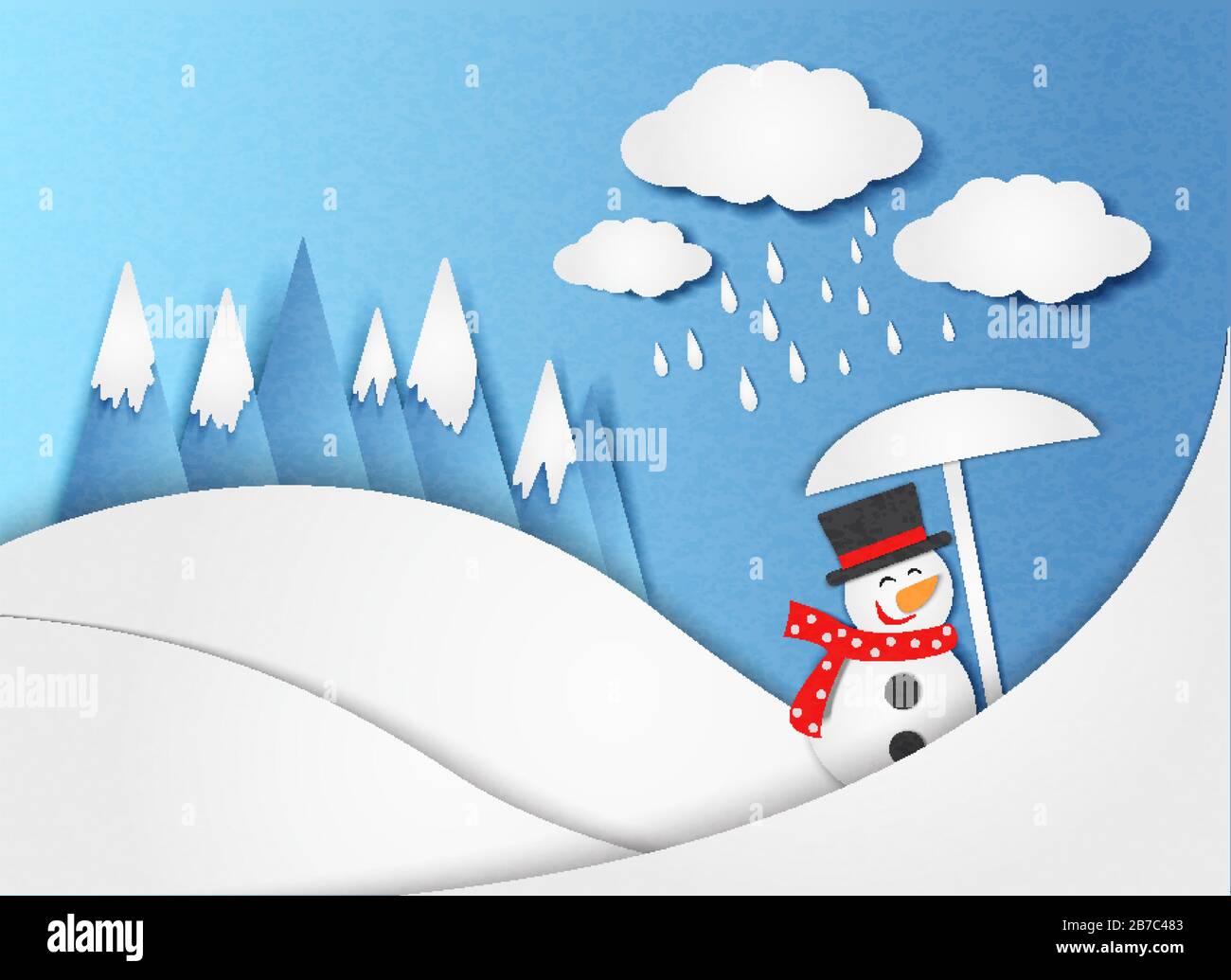 Snowman in landscape scarf Stock Vector Images - Alamy