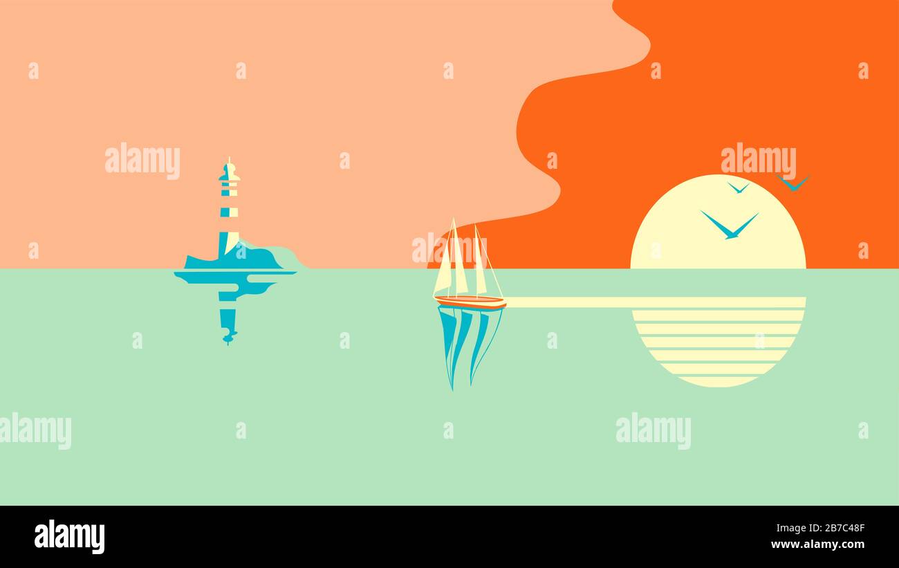 Boat in seaside Stock Vector Images - Alamy