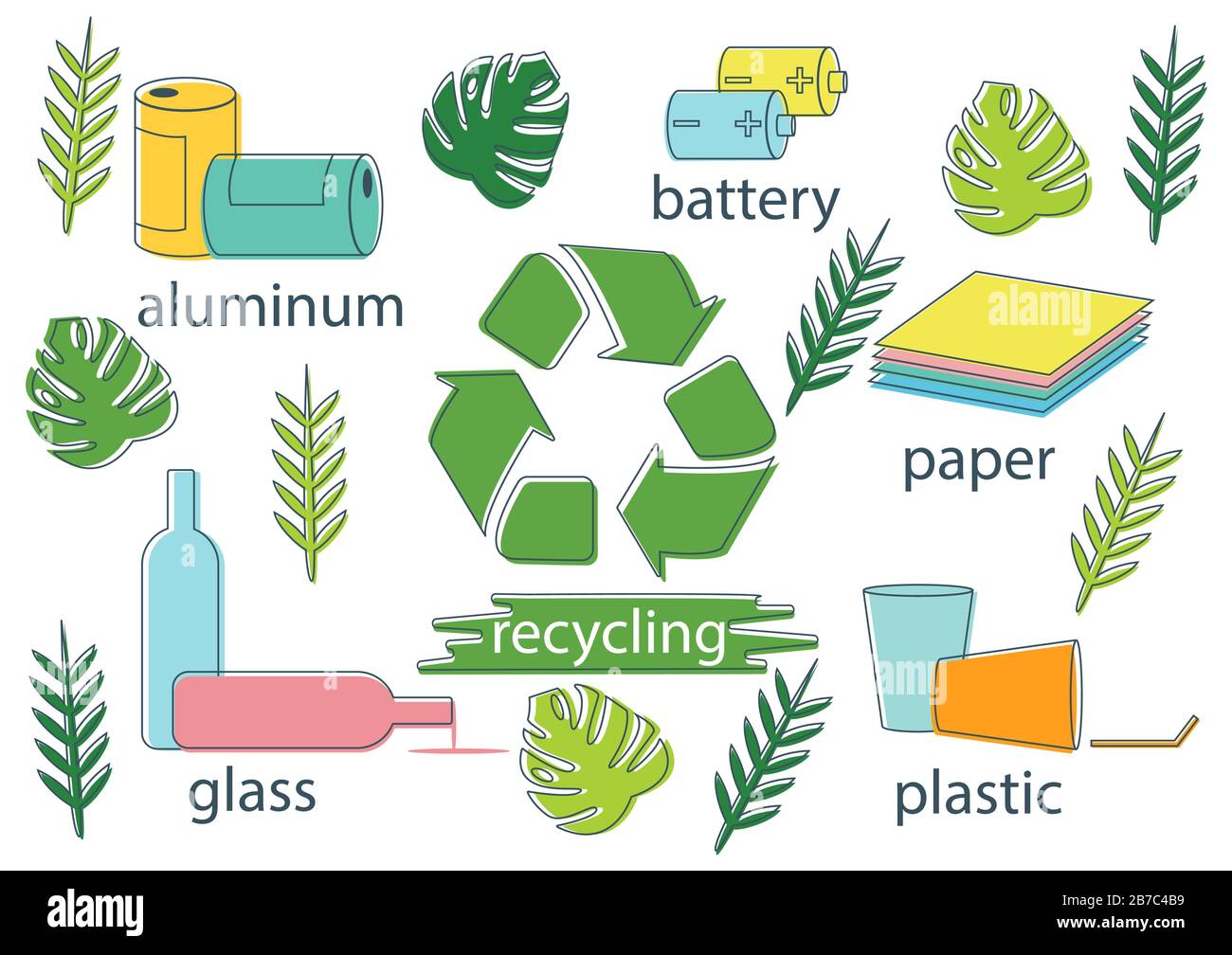 Vector illustration of waste recycling Stock Vector Image & Art - Alamy