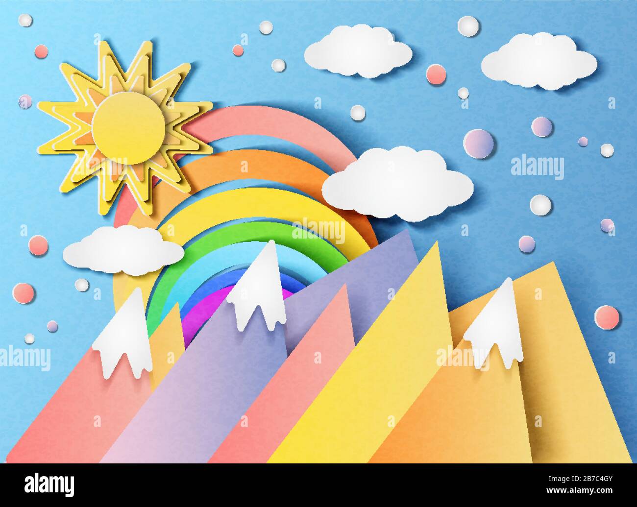 Mountains sun spring Stock Vector Images - Alamy