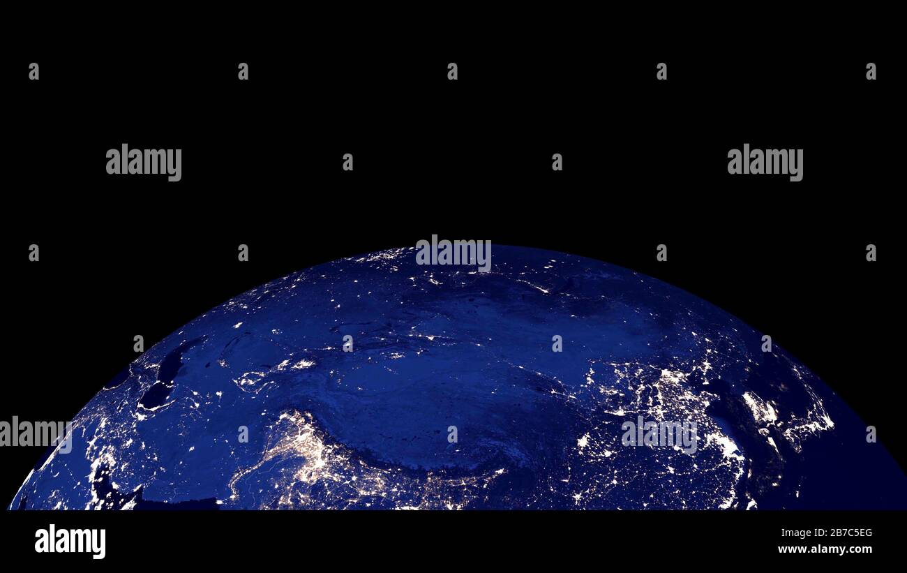 Planet earth from the space at night Stock Photo - Alamy