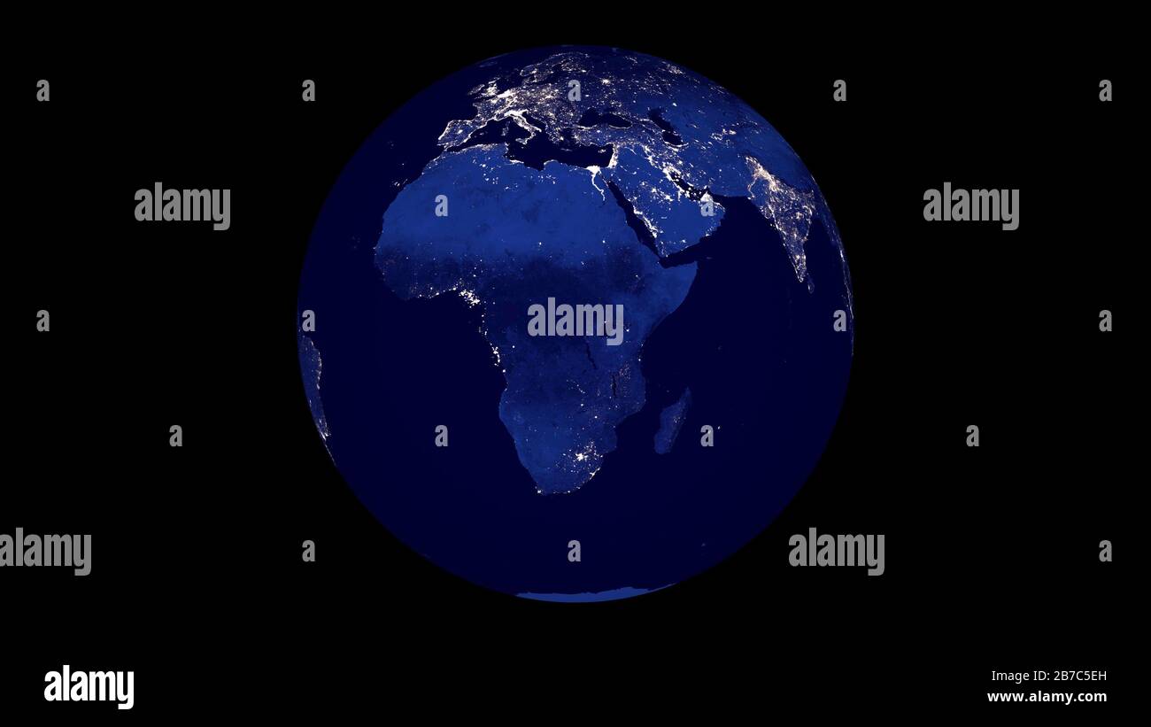 Planet earth from the space at night Stock Photo - Alamy