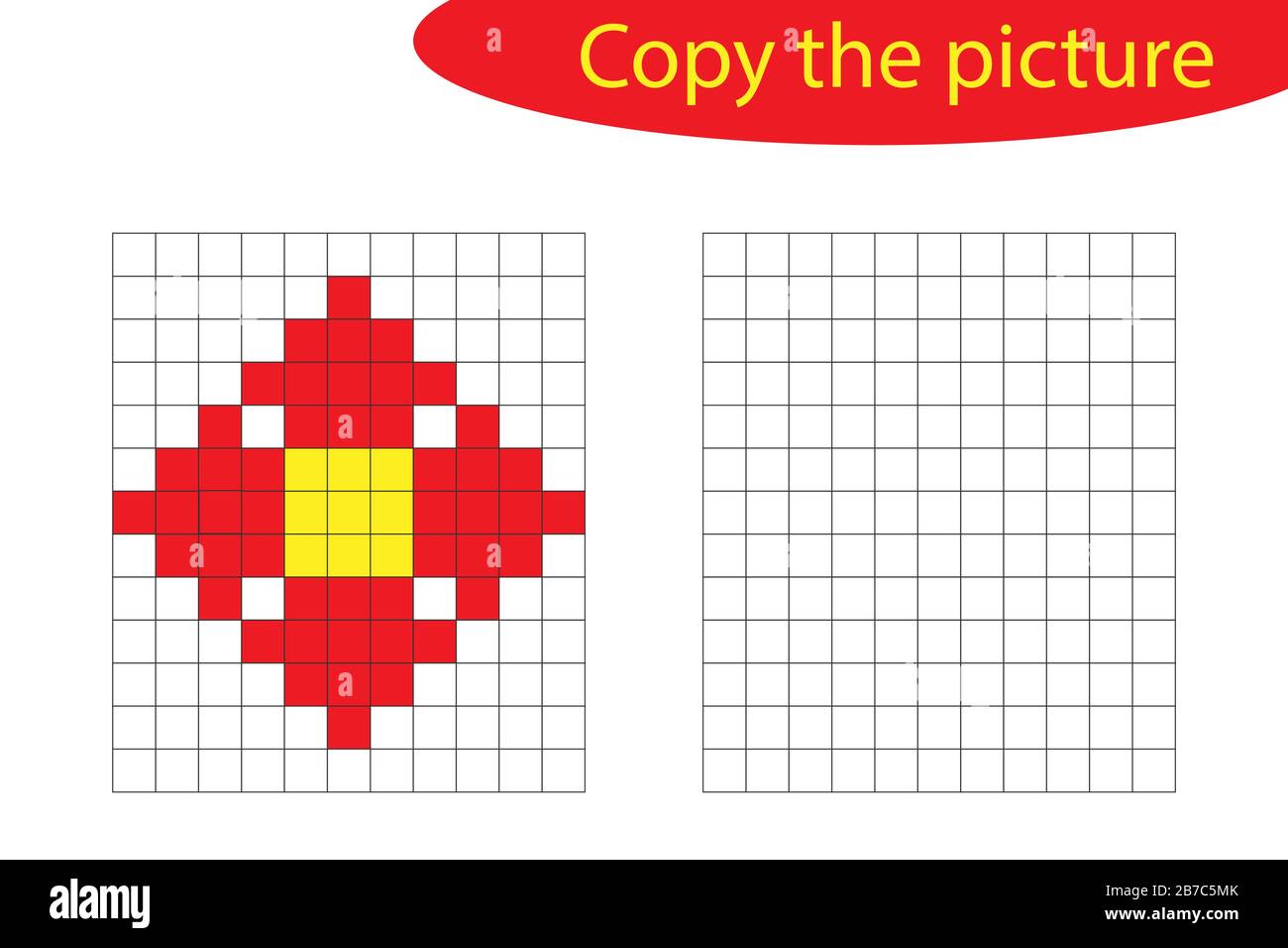 Copy the picture, pixel art, flower cartoon, drawing skills training ...