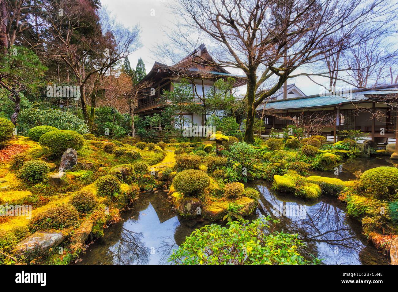 Historic buddhist temple and complex Sanzen-in in rural Japanese ...