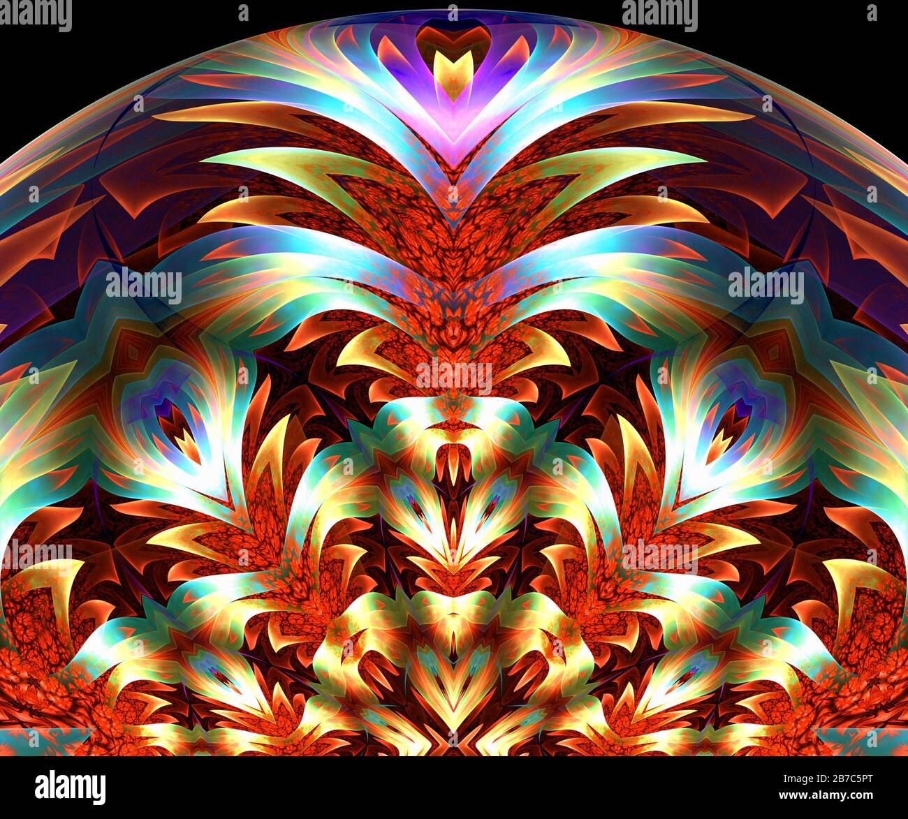 Computer generated colorful fractal artwork for creative art,design and ...