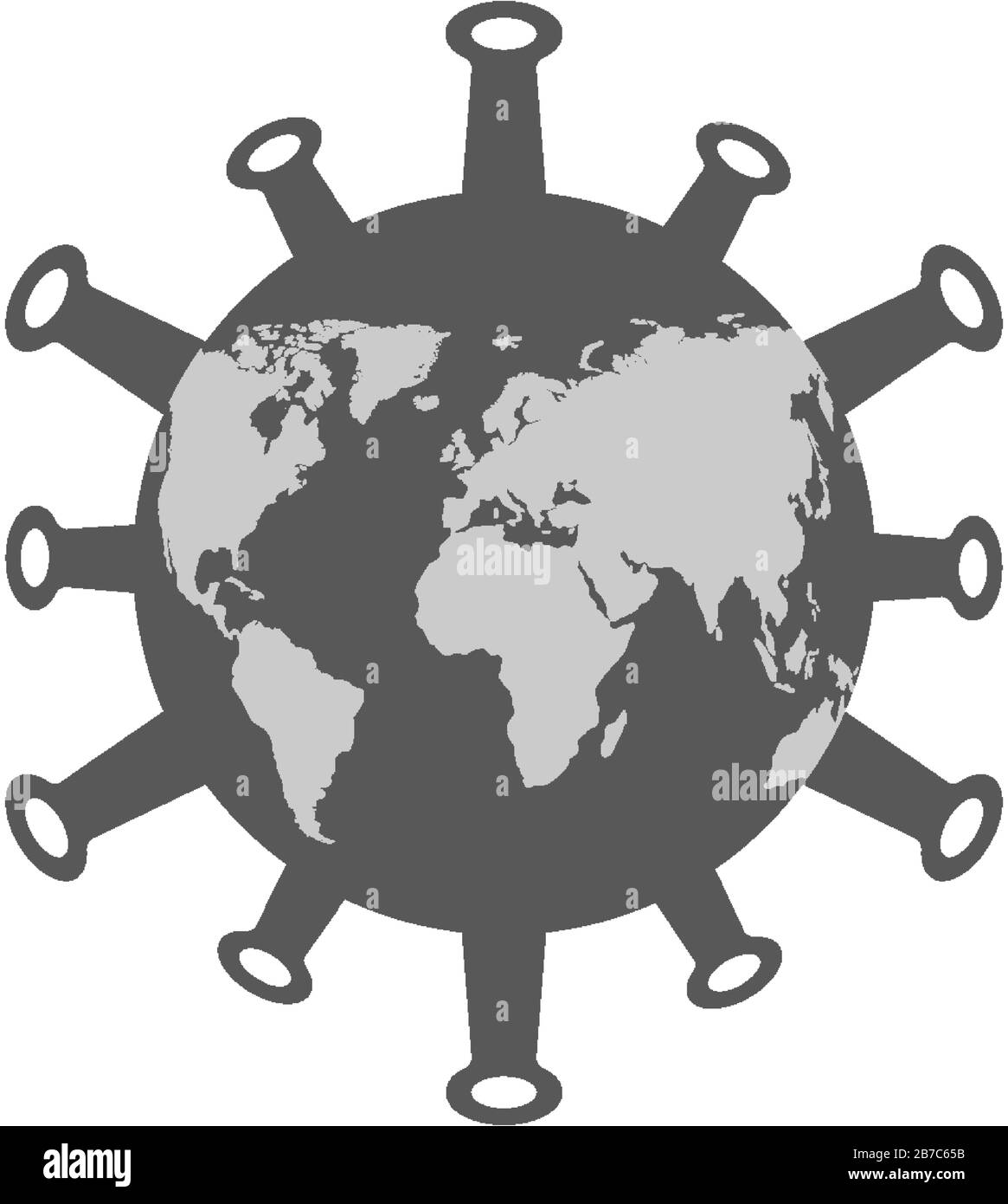 Corona virus pandemic icon. Global threat. Coronavirus bacteria icon ...