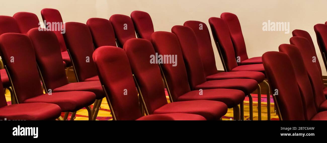 Empty chairs in a hotel conference room, business and interior design ...
